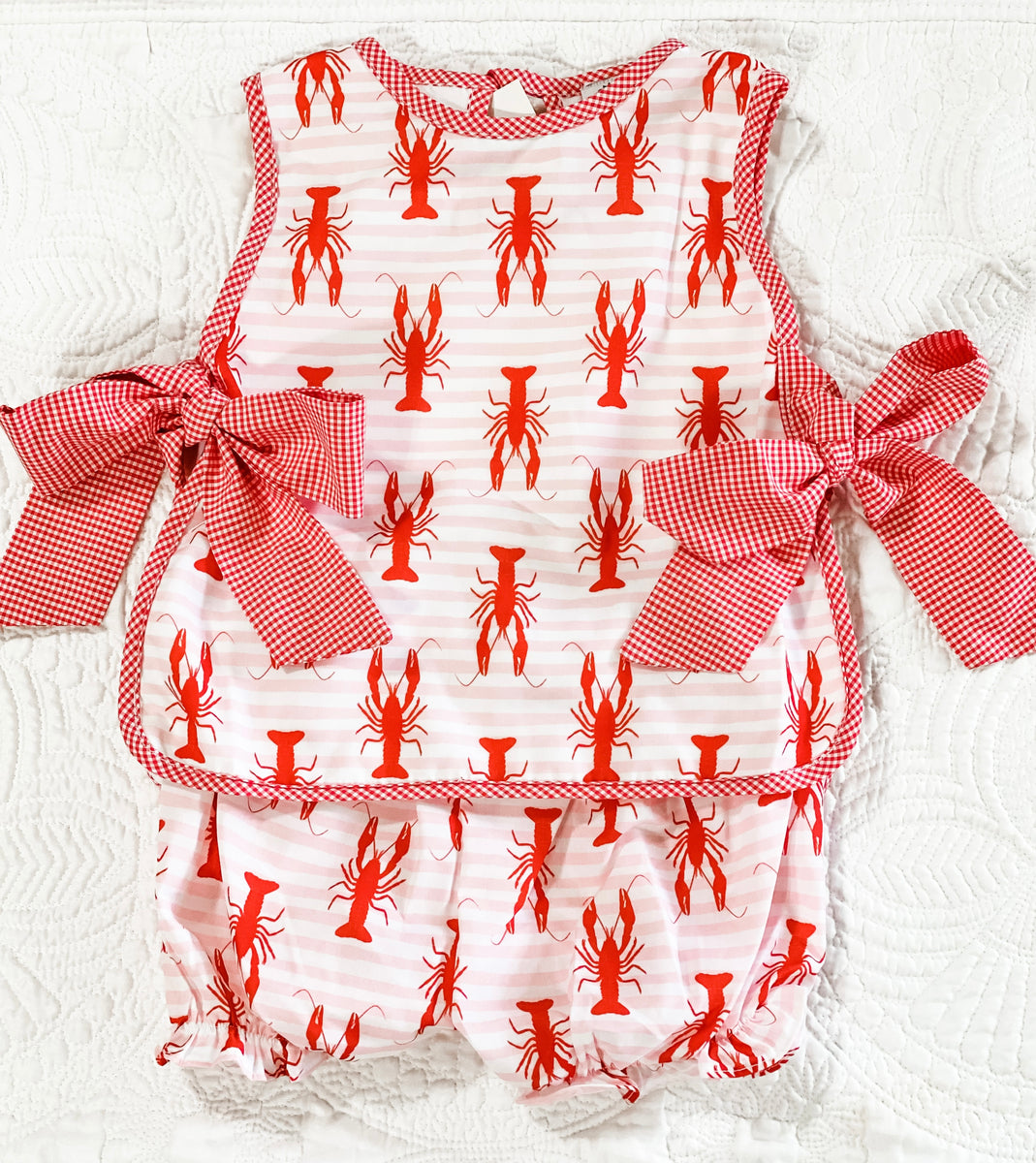 Girls Side Tie Crawfish Bloomer Set – The Trendy Toddler Smocked